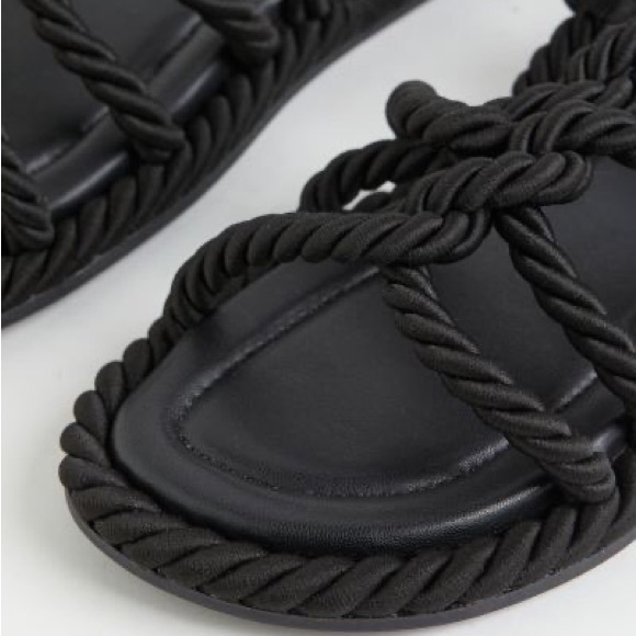 H&M | Shoes | Hm Black Rope Sandals Size 8 | Poshmark